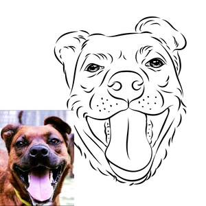 Custom Dog Outline, Dog Portrait INK, Pet Tattoo Commission, Line Art ...