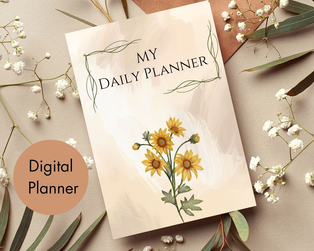 Sunflower Themed Digital Planner - Etsy