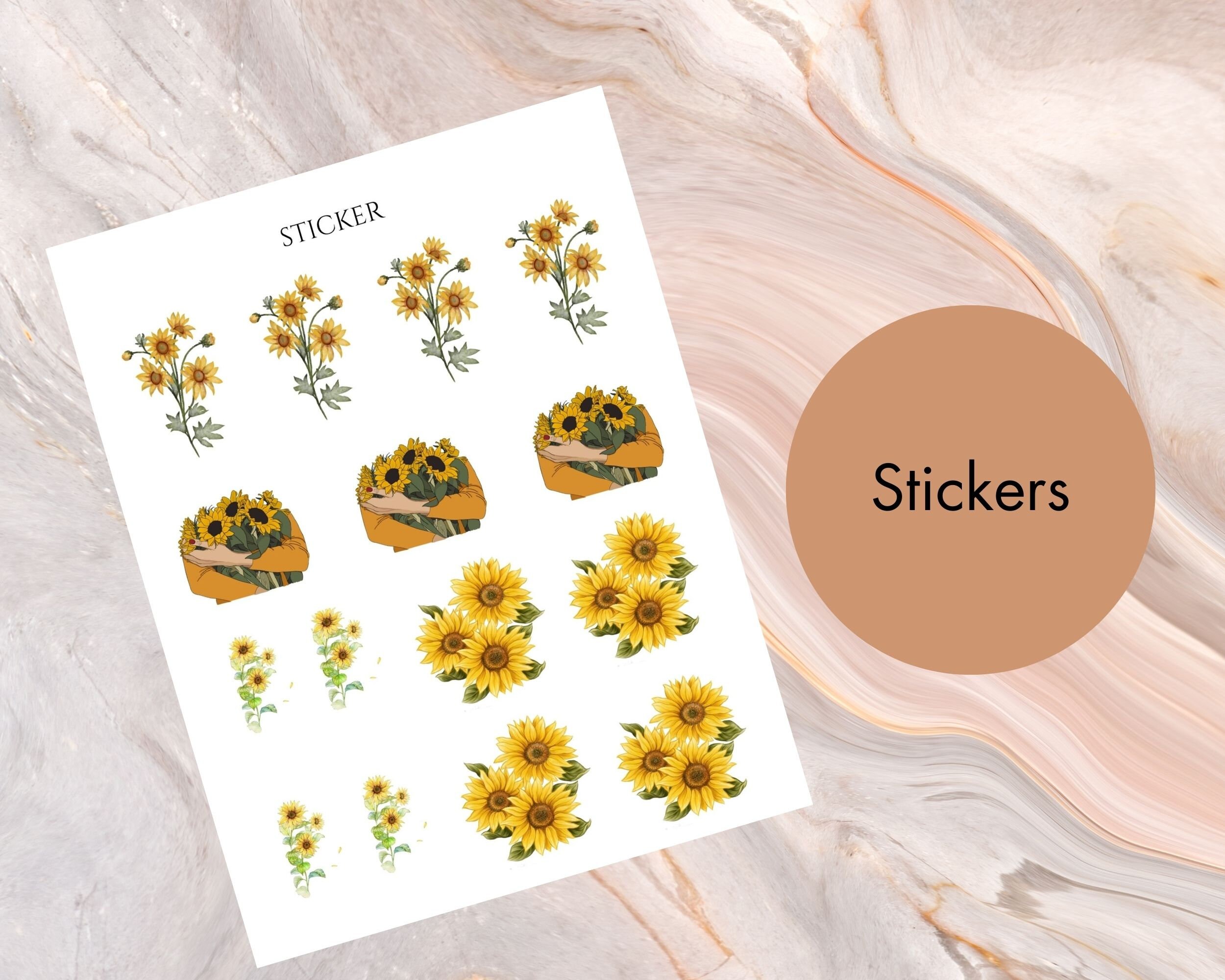 Sunflower Themed Digital Planner - Etsy