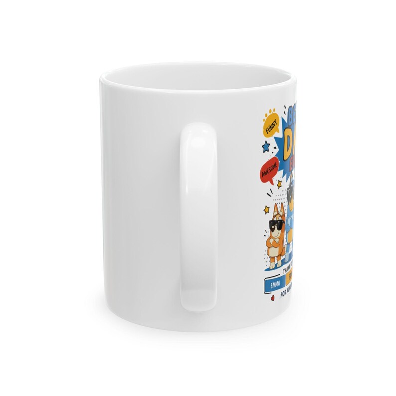 Bluey Best Dad Ever Mug, Personalized Family Gift, Custom Names Cup ...
