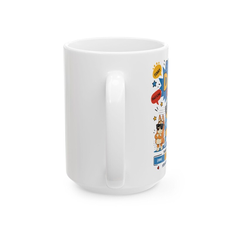 Bluey Best Dad Ever Mug, Personalized Family Gift, Custom Names Cup ...