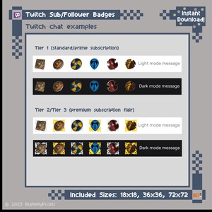 BN011 Fantasy Shield Icons Twitch, Kick, Youtube Streamer Sub/follower ...