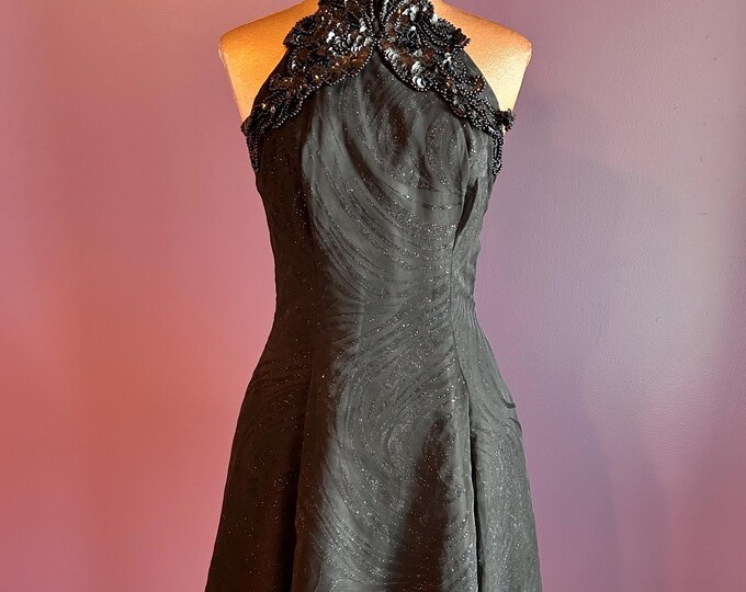 Vintage 90s Gorgeous Zum Zum Black Sparkly Mini Prom Dress - Etsy