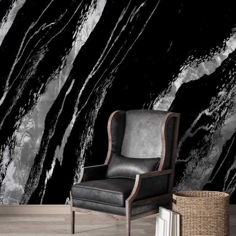 Black Marble Wallpaper, Abstract Dark Black Gray Marble Wallpaper ...