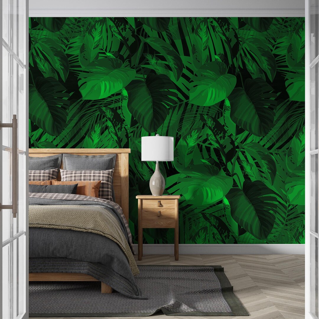 Tropical Nature Background Wallpaper, Tropical Leaves Wallpaper, Green ...