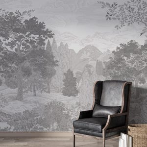 Gray Trees Wallpaper Mural: Tropical Forest Botanical Wall Decor - Etsy