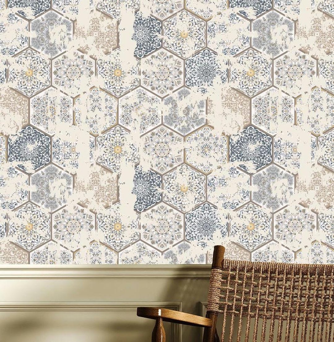 Moroccan Wallpaper, Self Adhesive Wall Mural, Moroccan Mosaic Wallpaper ...