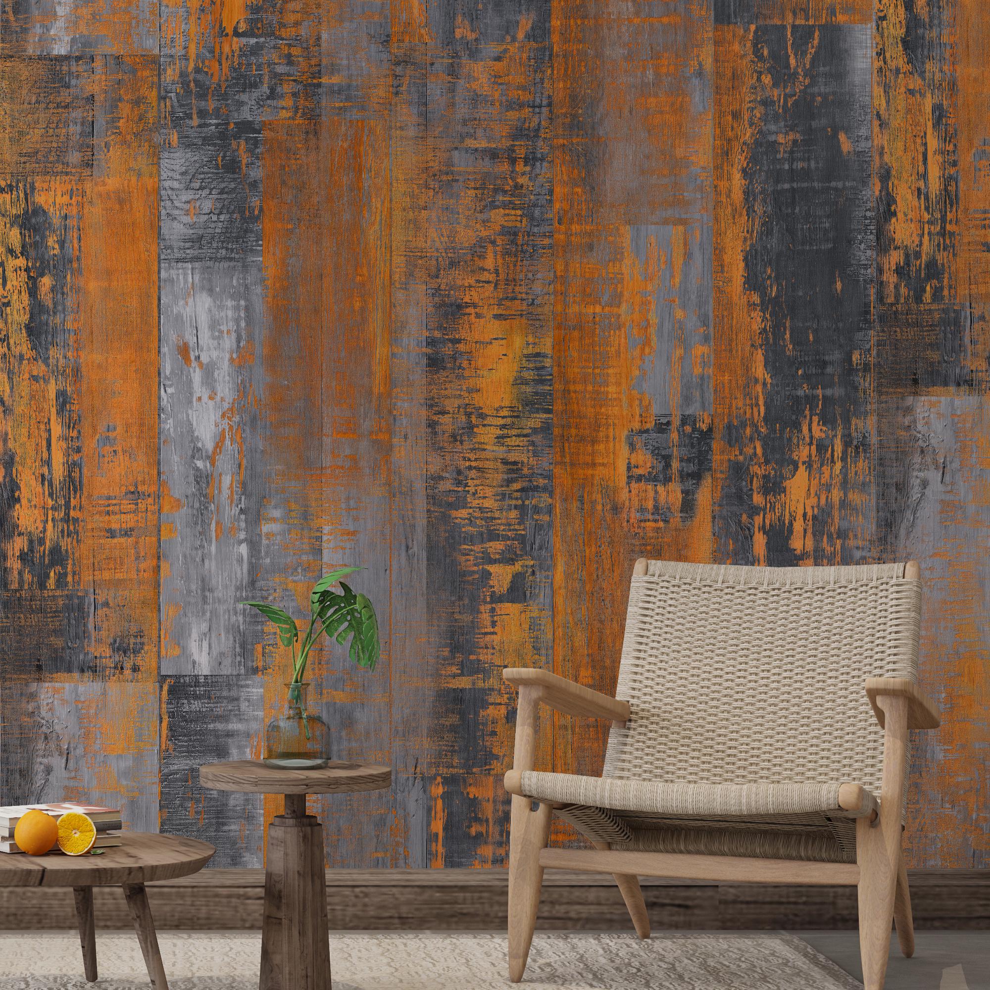 Rust Orange Abstract Wallpaper Mural, Loft Concrete Texture - Etsy