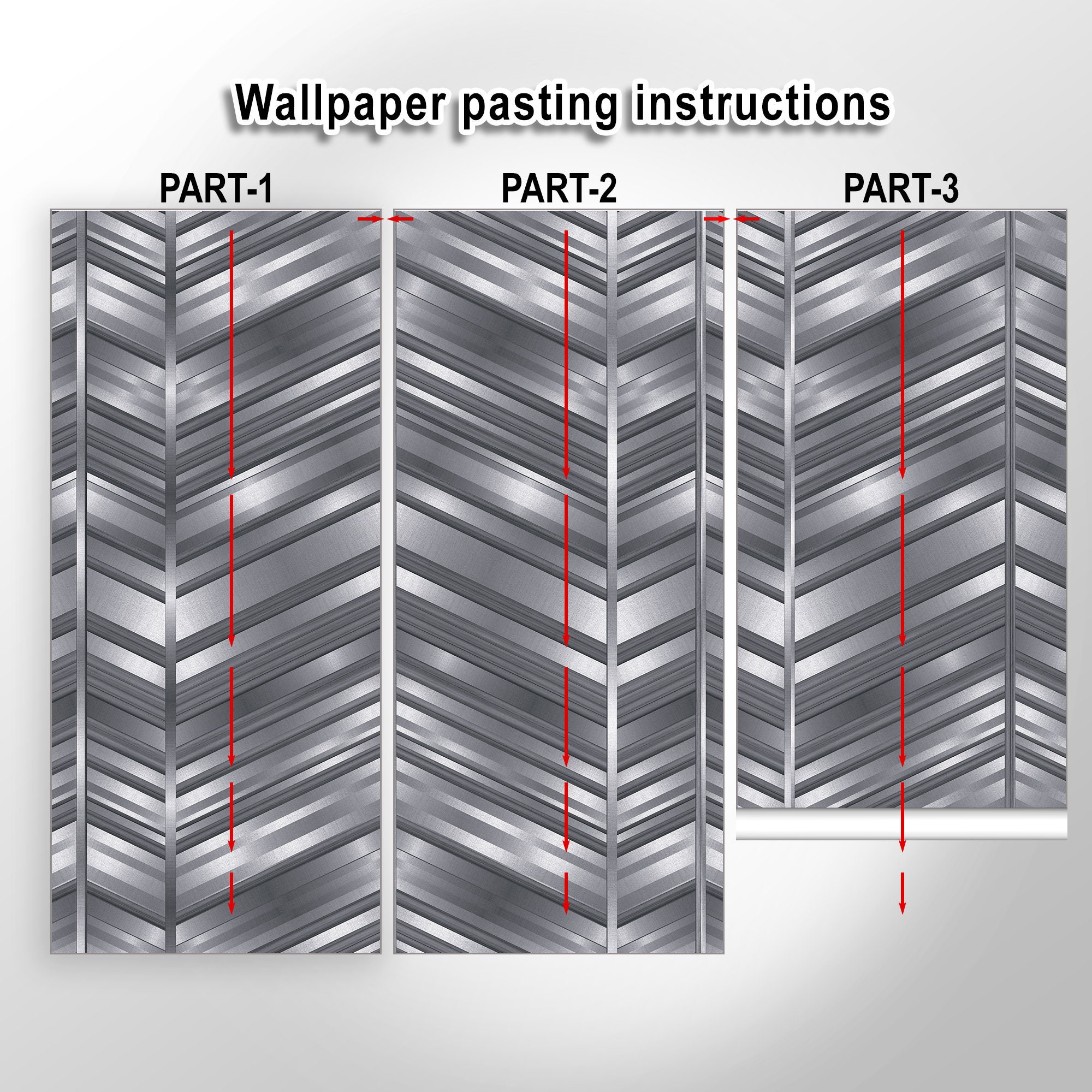 3d Geometric, Chevron Pattern Wallpaper, Gray Color Wallpaper, 3D Panel ...