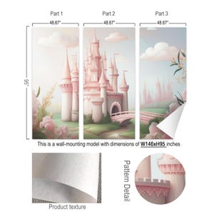 Magic Pink Castle Wallpaper Peel and Stick Girls Nursery Wall Decor ...