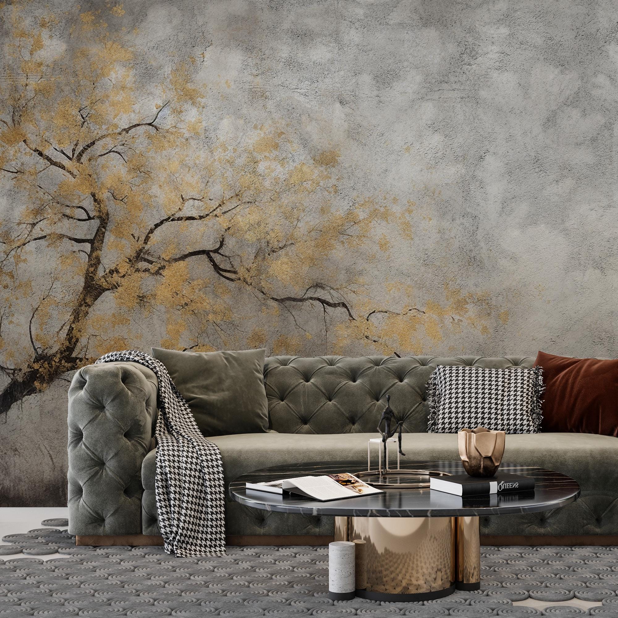 Nordic Tree Branch Wallpaper: Vintage Floral Wall Mural - Etsy