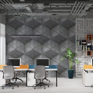 3D Gray Geometric Pattern Wallpaper, Customizable 3D Perceptive Modern ...
