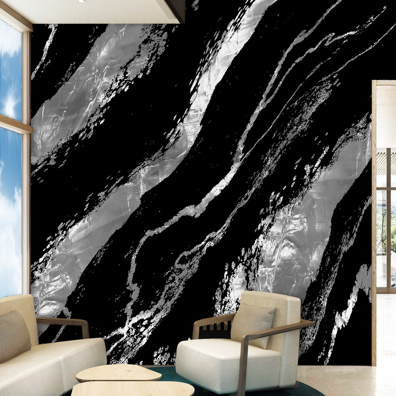 Black Marble Wallpaper, Abstract Dark Black Gray Marble Wallpaper ...