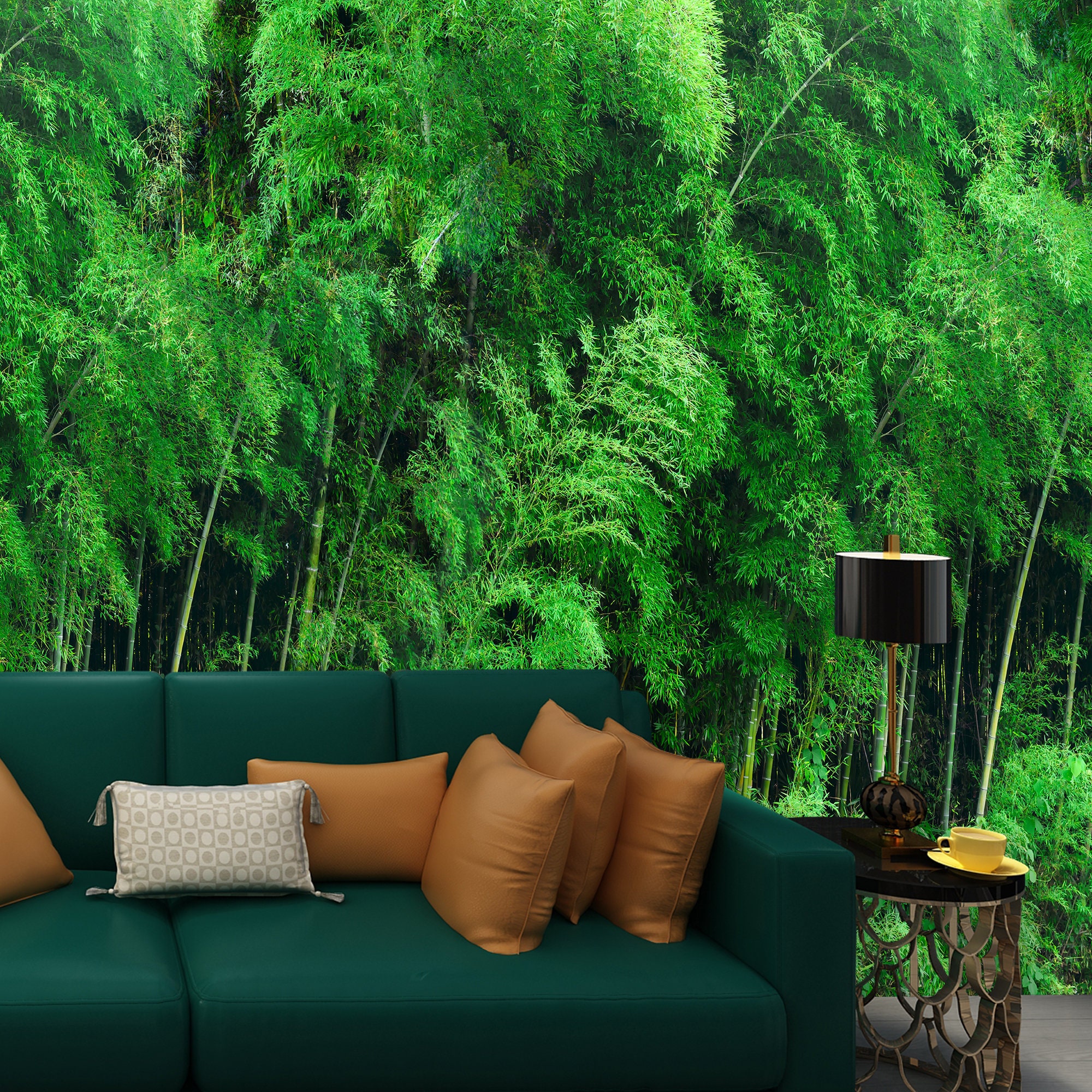 Forest Tree Mural Wallpaper, Green Wallpaper, Bamboo Wallpaper ...