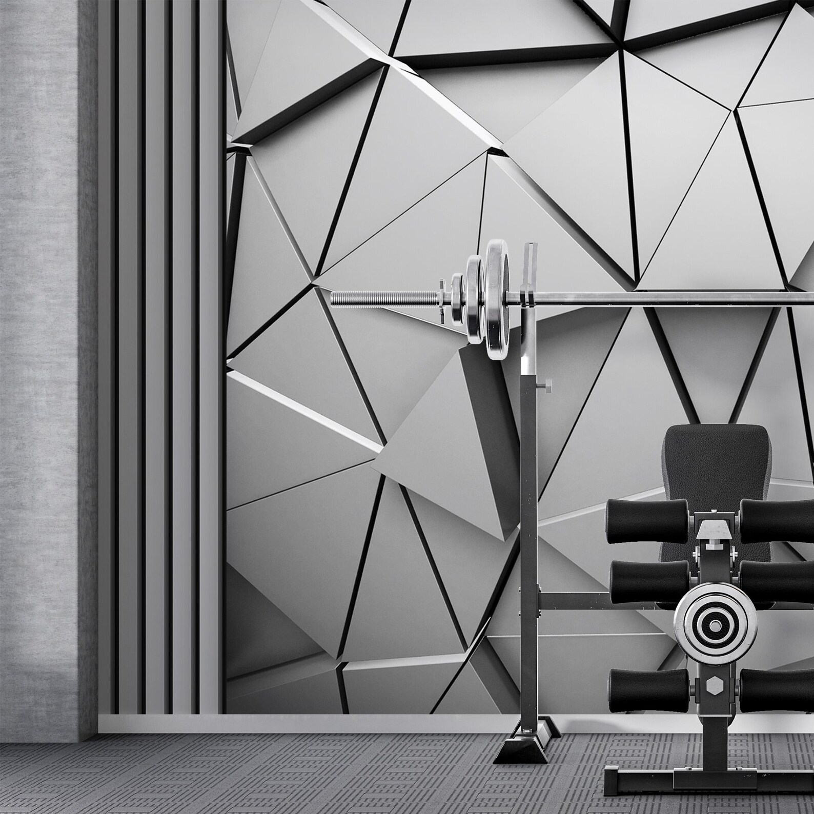 Abstract Gray 3D Wallpaper: Modern Geometric Fabric Wall Mural - Etsy