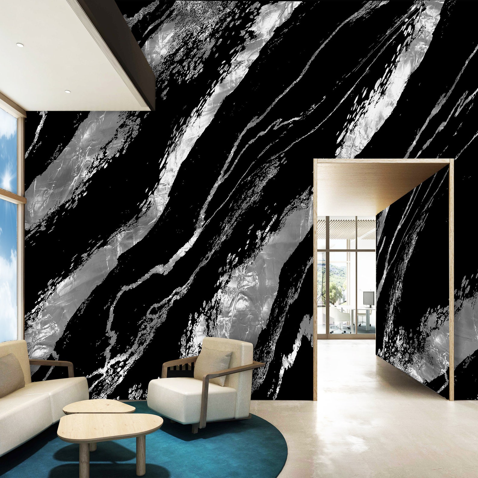 Black Marble Wallpaper, Abstract Dark Black Gray Marble Wallpaper ...