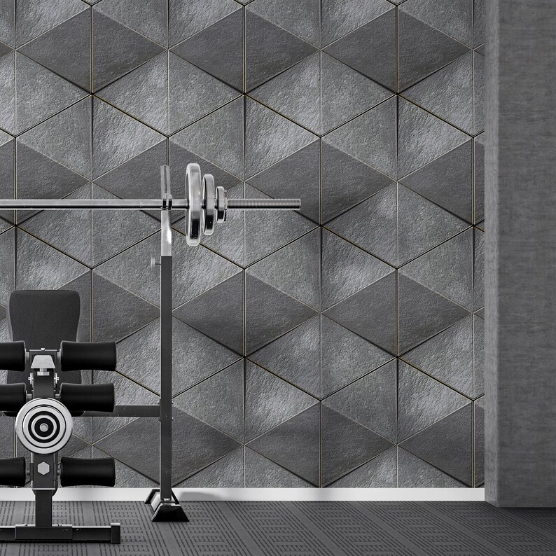 3D Gray Geometric Pattern Wallpaper, Customizable 3D Perceptive Modern ...