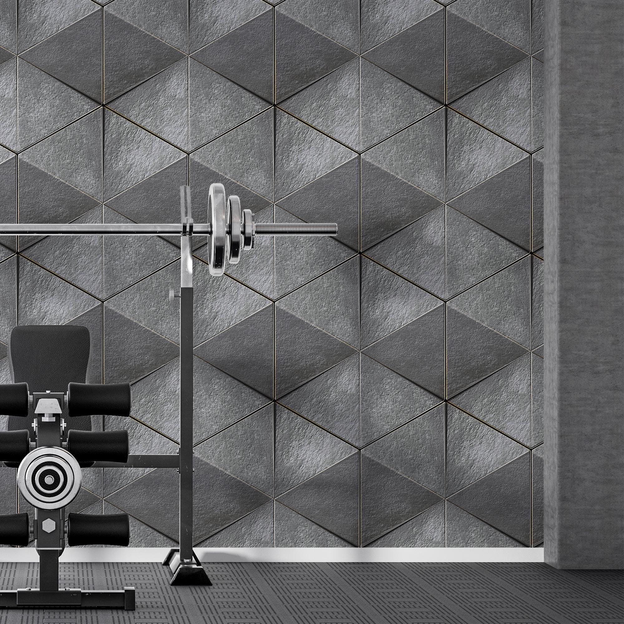 3D Gray Geometric Pattern Wallpaper, Customizable 3D Perceptive Modern ...