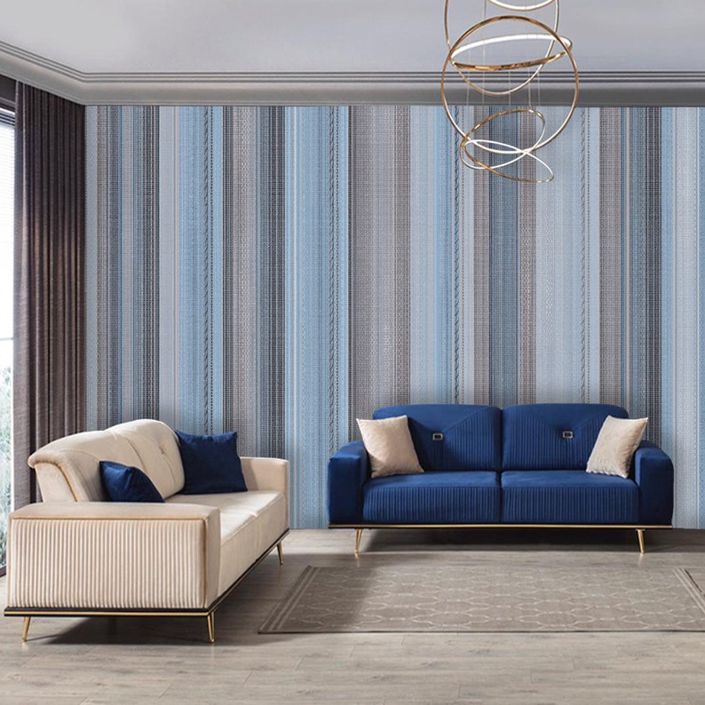 Vintage Stripe Wallpaper, Wall Decoration, Striped Wallpaper, Pinstripe ...