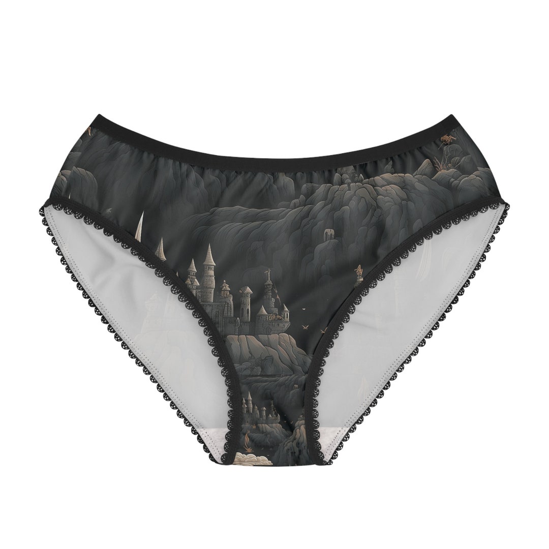 Dark Grey Adventure Castle Women's Briefs - Etsy