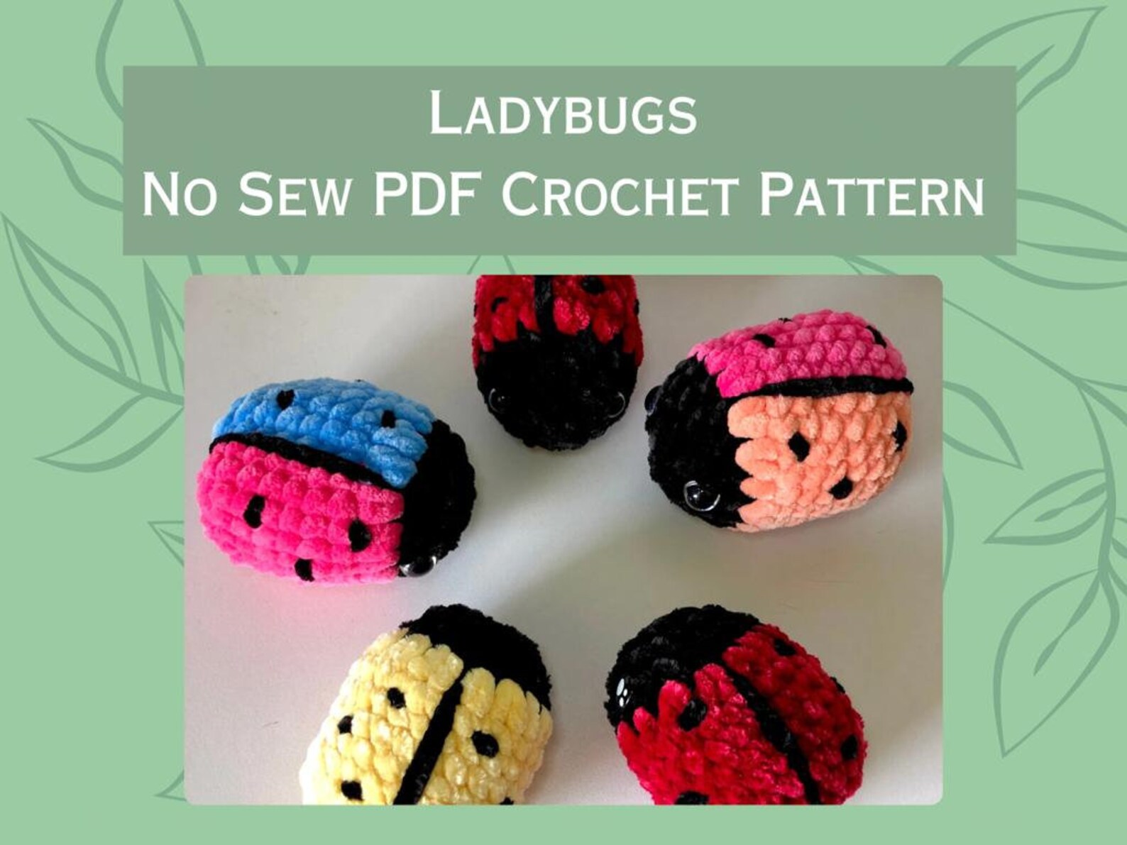 Ladybug No-sew Crochet Pattern Plush Ladybug Stuffed Animal Amigurumi ...