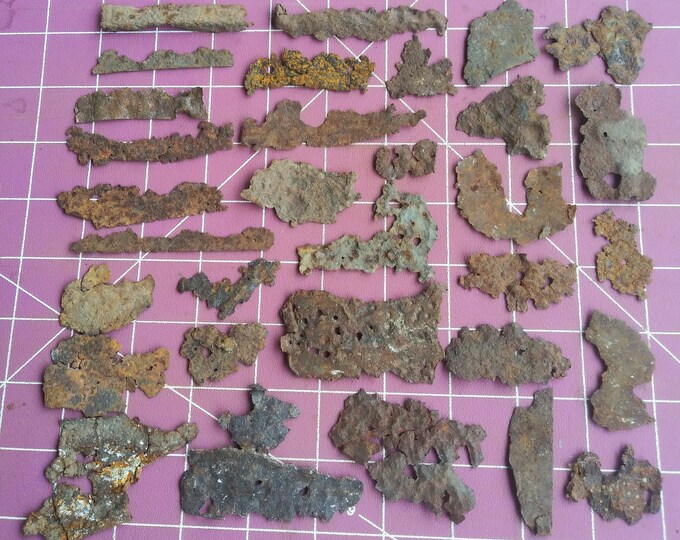 32 Rusty Metal Pieces Textured Irregular Shaped Natural Corrosion for ...