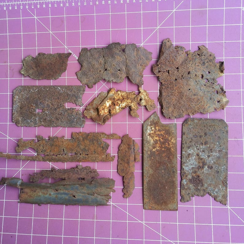 Rusty Metal Pieces Textured Irregular Shaped Corroded Altered Art ...
