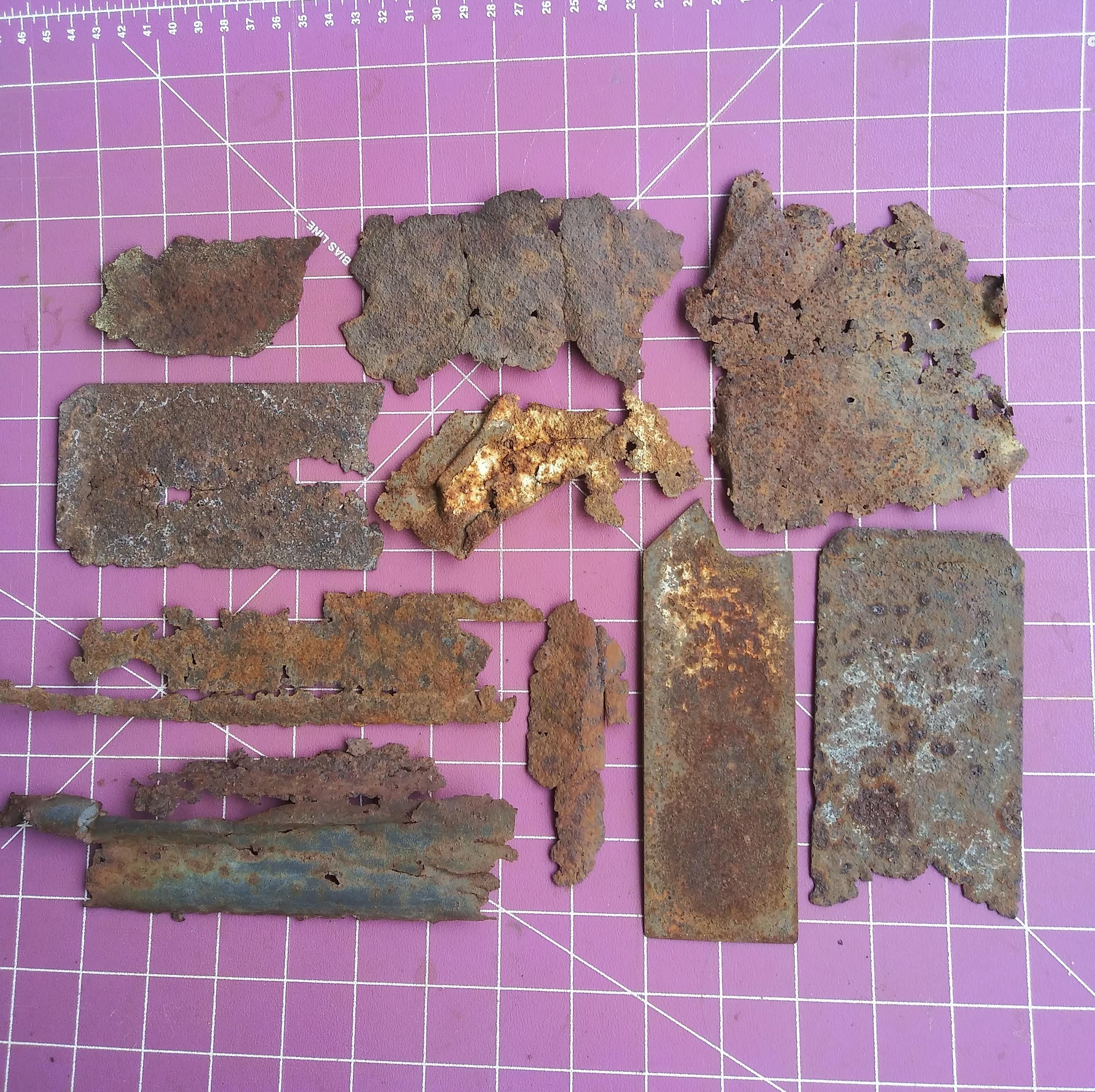 Rusty Metal Pieces Textured Irregular Shaped Corroded Altered Art ...