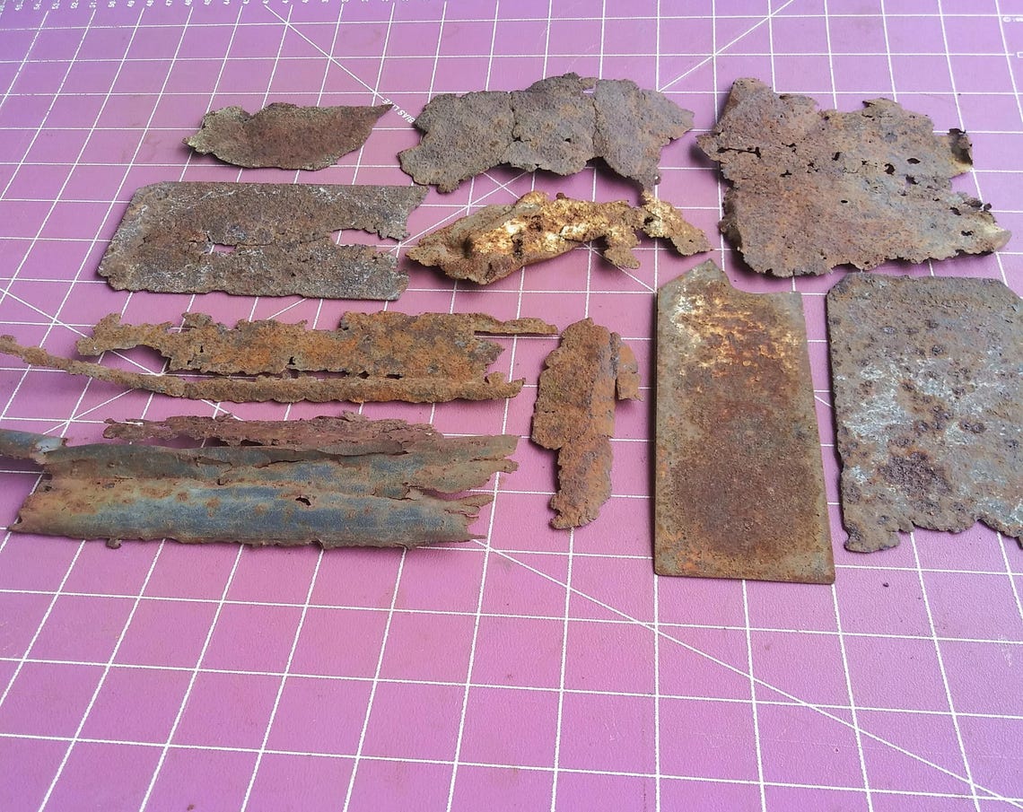 Rusty Metal Pieces Textured Irregular Shaped Corroded Altered Art ...