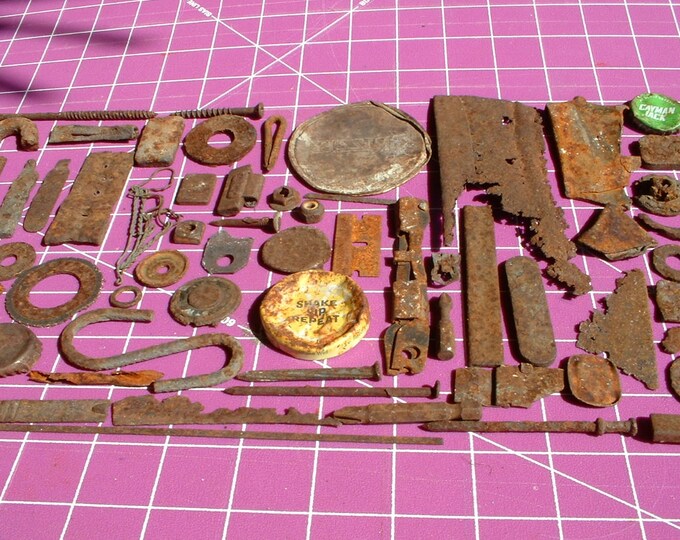72 Rusty Metal Pieces Mixed Found Objects Assemblage Altered Art ...