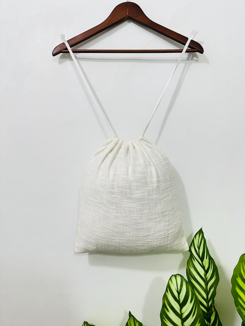 Potli Bag: White Cotton Drawstring Pouch (handmade, Eco-friendly) - Etsy