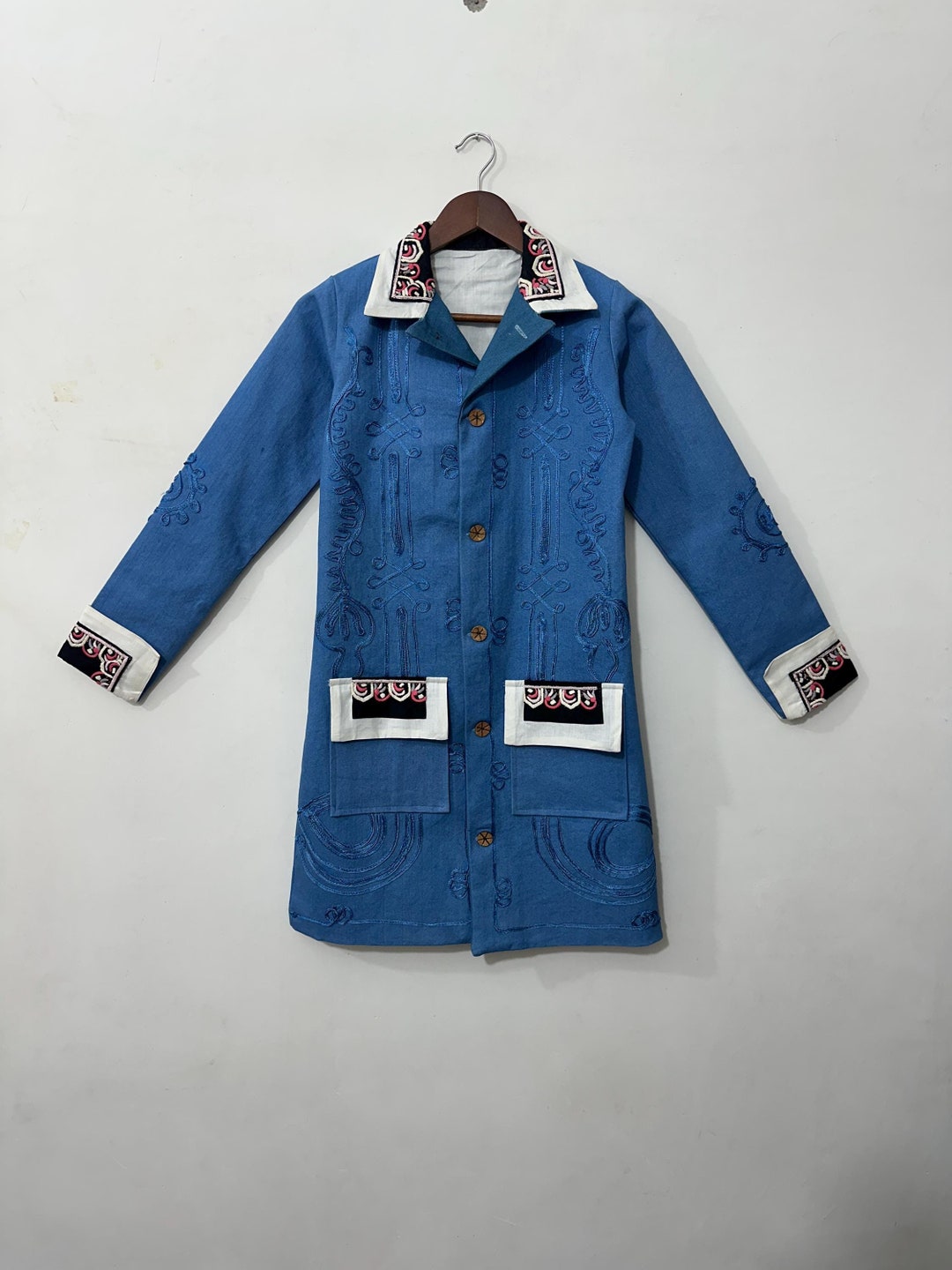 Vintage 1920s Nobleman Coat, Embroidered Wool Opera Jacket for Formal Events, Perfect Gift for ...