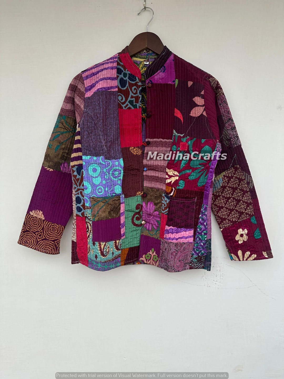 Luxurious Silk Quilted Indian Jacket for Chic Outfits Thoughtful Gift ...