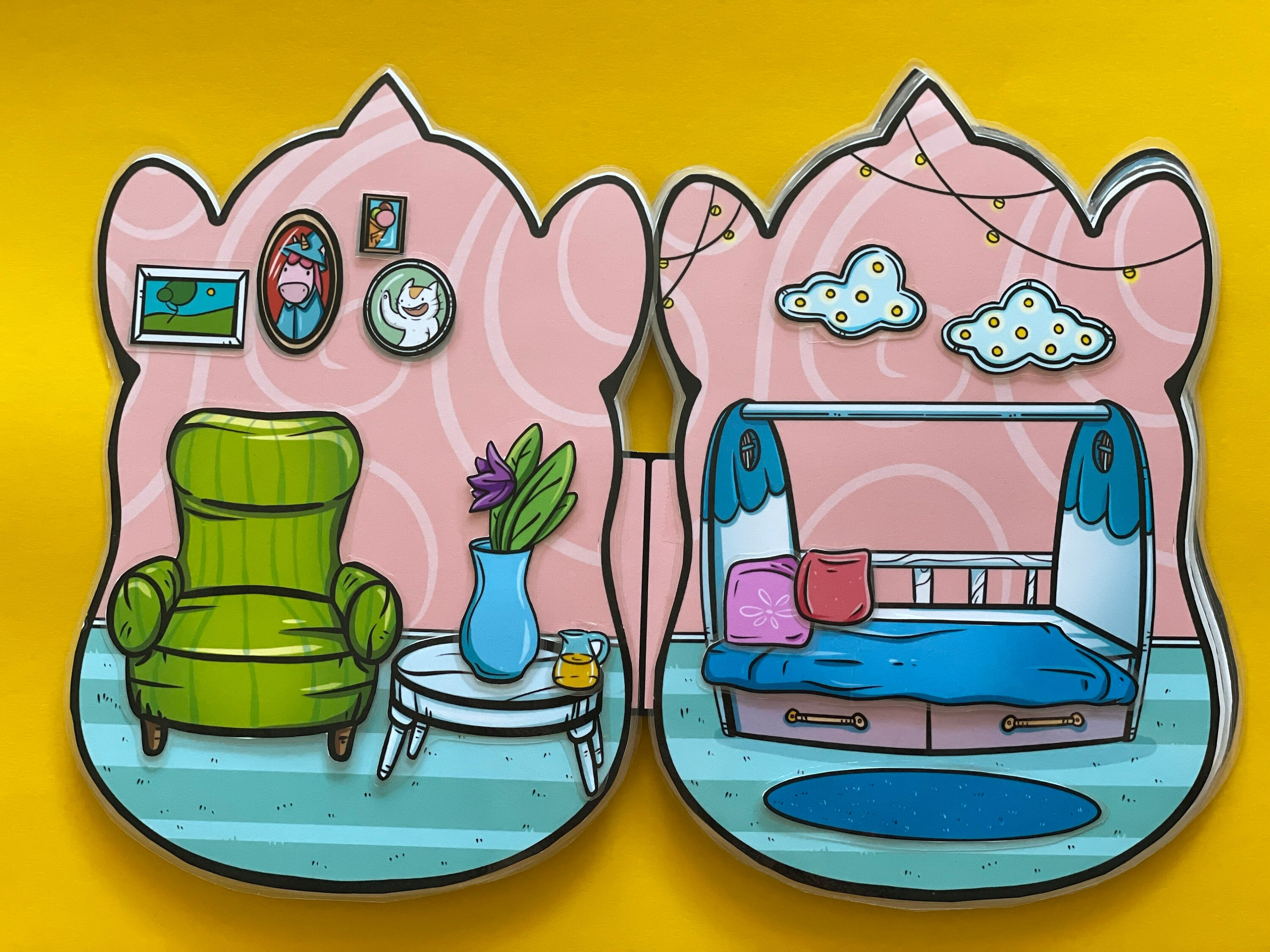 Printable Paper Dollhouse With Unicorn House Busy Book & Activities for ...