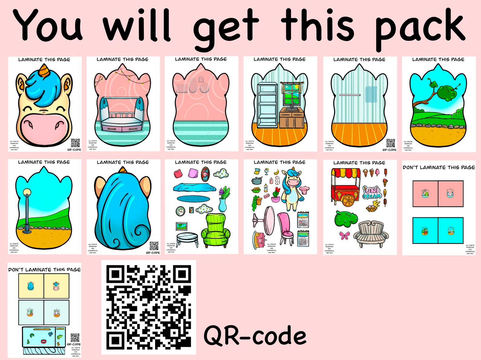 Printable Paper Dollhouse With Unicorn House Busy Book & Activities for ...