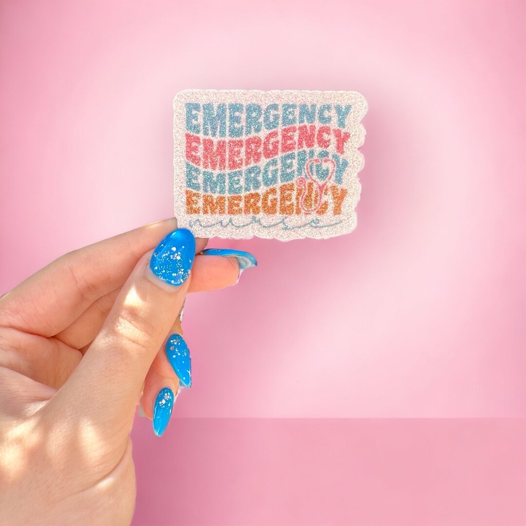 Emergency Nurse Sticker | Healthcare Sticker | Glitter Sticker | Custom ...