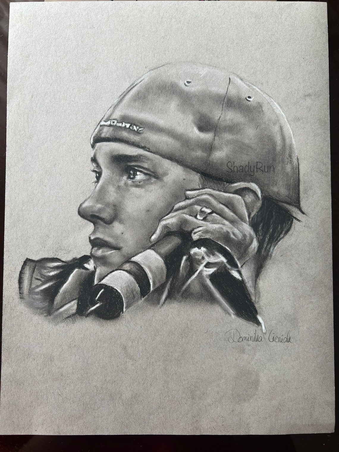Eminem Portrait Drawing on Toned Paper - Etsy