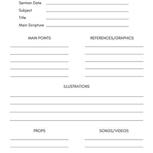 Sermon Prep/planner - Etsy