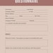 Peach Creative Minimalist Questionnaire - Etsy