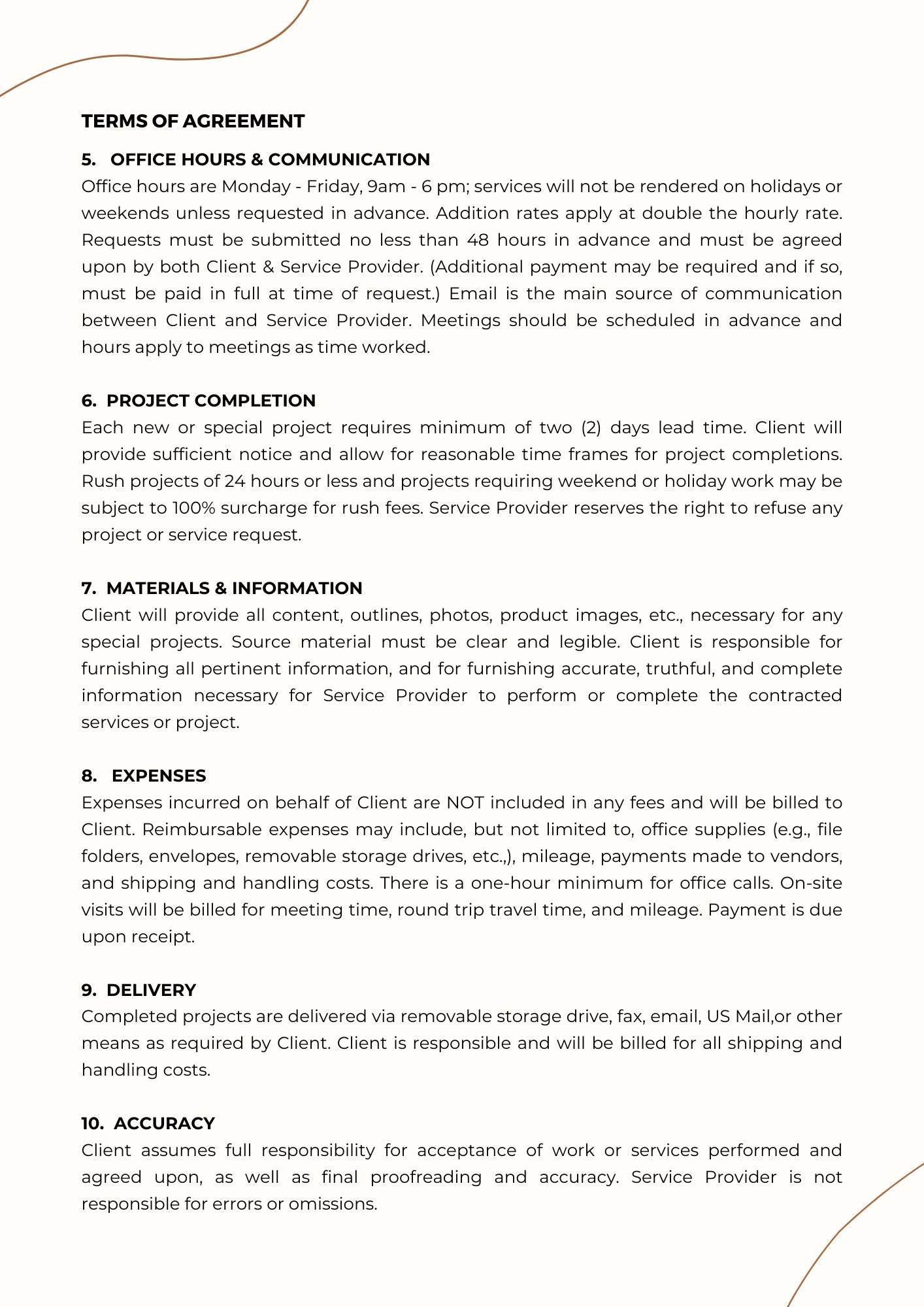 Light Brown Elegant Contract - Etsy