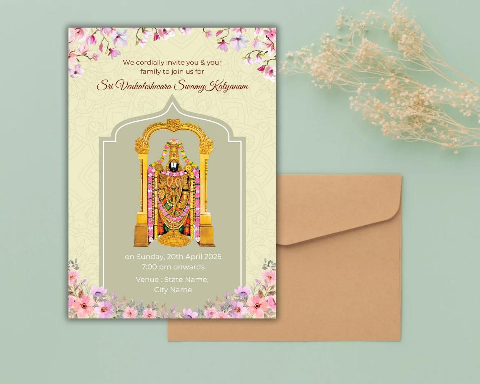 Sri Venkateshwara Swamy Kalyanam Anniversary Invite | Customizable ...