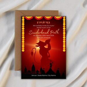 Divine Sunderkand Path Invitation Template | Mandala Art | Cream ...