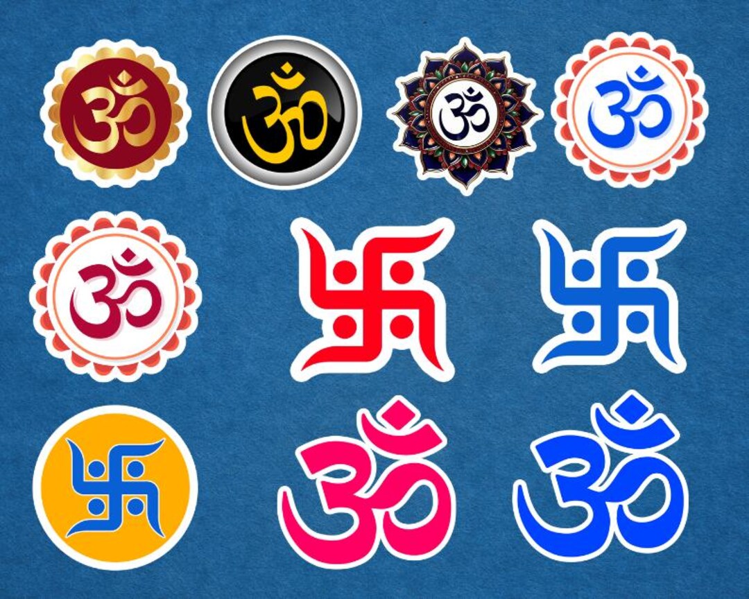 10 Styles OM and Swastik Stickers | A4 Sheet Size | Digital Download ...