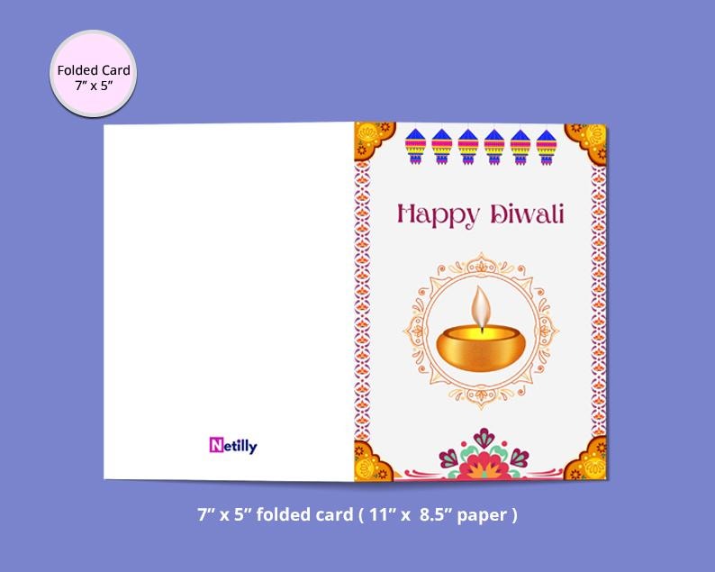 Printable Happy Diwali Card, Modern Deepavali Card, Diwali Wishes ...