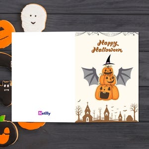 Halloween Nights, Printable Halloween Cards, Spooky Cute Halloween Card ...