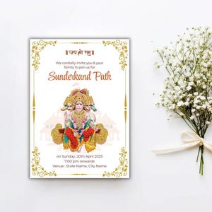 Premium Sunderkand Path Invitation | Mandala Art | Cream Background ...