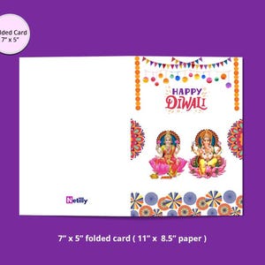 Printable Happy Diwali Card, Lord Ganesh and Lakshmi Photo Digital ...