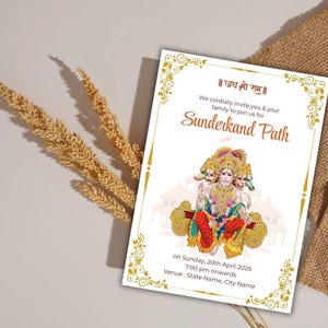 Premium Sunderkand Path Invitation | Mandala Art | Cream Background ...