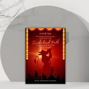 Divine Sunderkand Path Invitation Template | Mandala Art | Cream ...