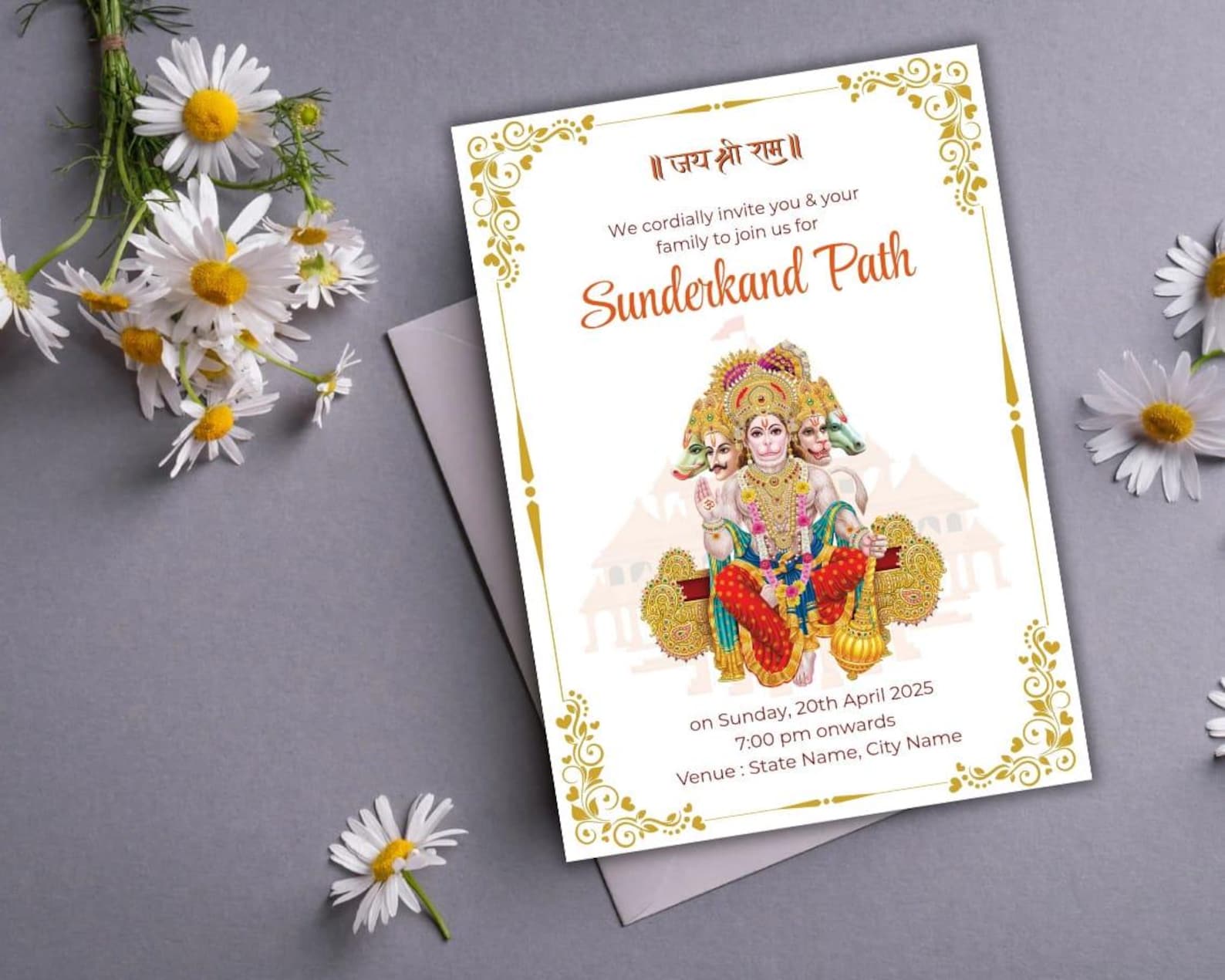 Premium Sunderkand Path Invitation | Mandala Art | Cream Background ...